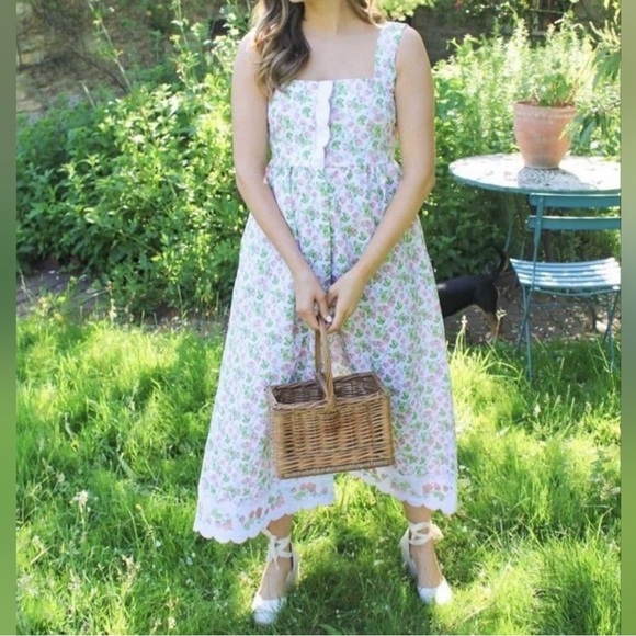 Dondolo | Dresses | Dondolo Strawberry Maxi Dress Cotton Linen Extra ...
